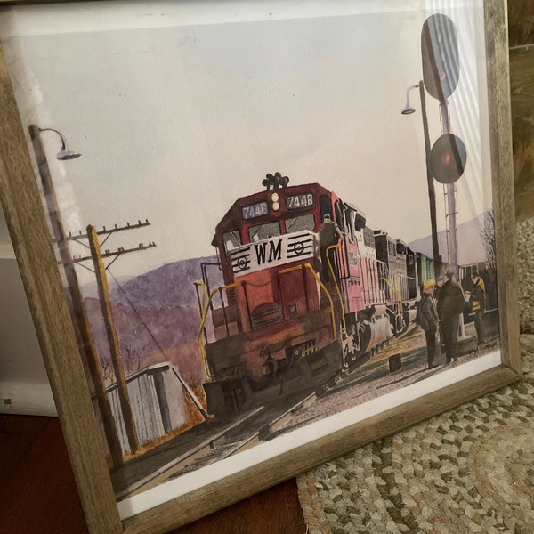Railroad Art - Train Art - Conrail - CSX - Watercolor - Locomotive ...