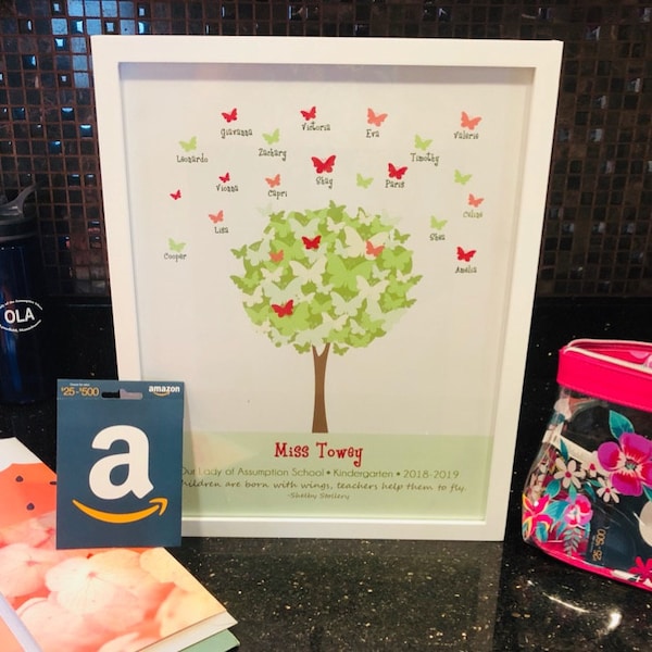 TEACHER Gifts, Personalized Art Print, Custom Teacher Tree Sign With ...