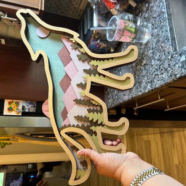 Layered Wolf Art, 3D Wall Art, Mountains and Trees, Outdoor Lover Gift ...