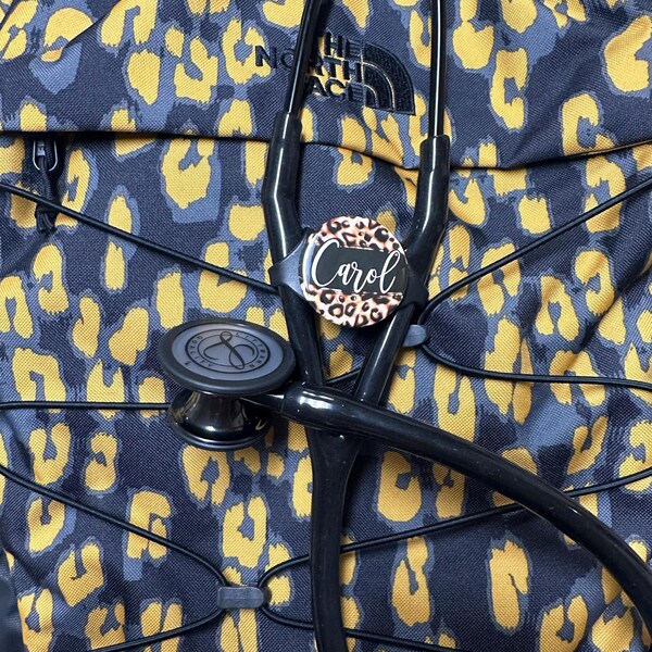 Leopard Print Stethoscope ID Tag - Animal Print Cardiology Stethoscope ...