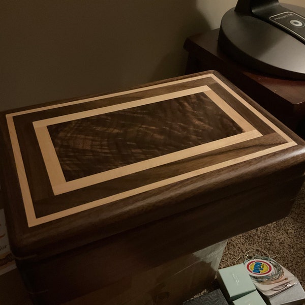 Handmade Solid Wood Jewelry Box, Red Oak and Walnut, Wooden Jewelry Box ...