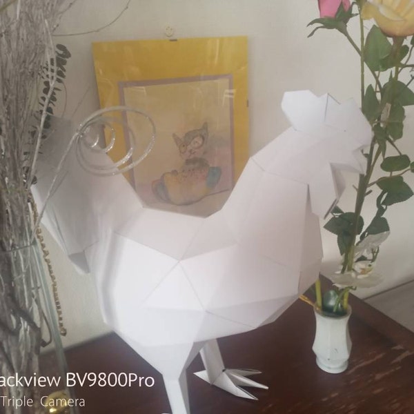 Rooster, Printable Papercraft Template, DIY Paper Pet Rooster. 2017 ...