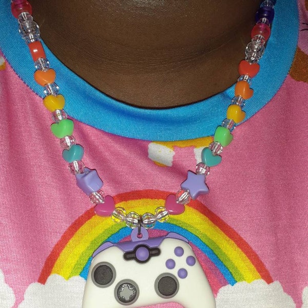 Gamer Kandi Necklace,rave Necklace,rave Accessories,gamer Gift,raver ...