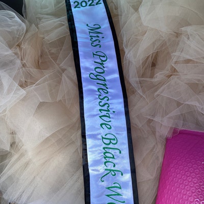 CUSTOM Embroidered Sashes Pageant/homecoming /bridal/birthday/college ...