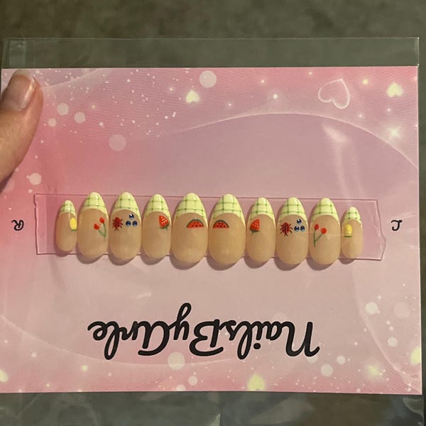 Y2k Grunge Cross Nails - Etsy