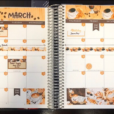 Printable COFFEE TIME Monthly Planner Stickers, Fits Erin Condren Life ...