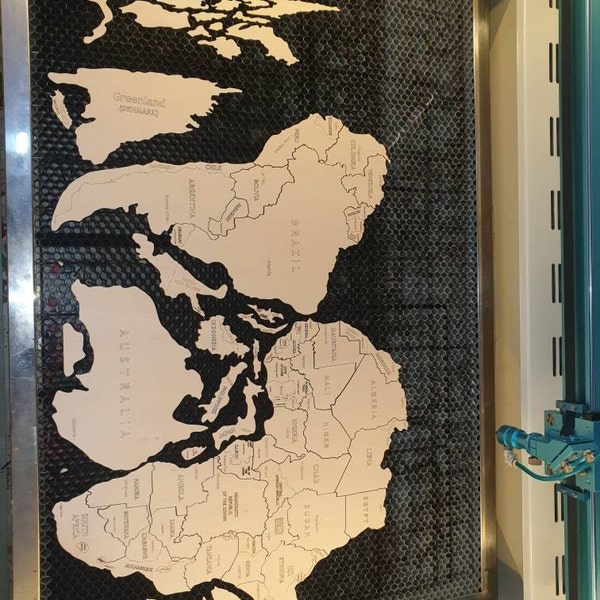 World Map With Countries & Capitals SVG DXF EPS | Laser Cut Vector ...