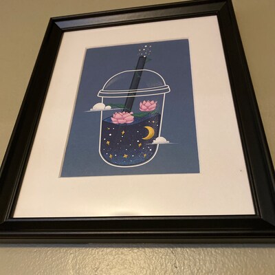 Milk Tea Print Floral Wall Art Floral Milk Tea Printable - Etsy