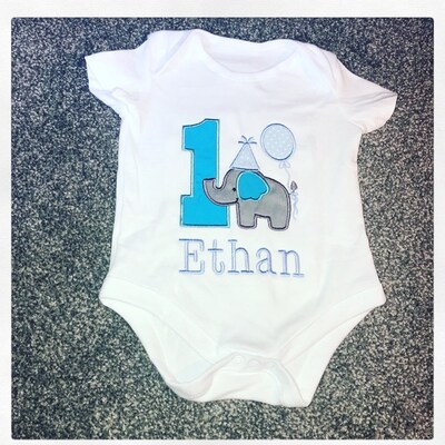 Elephant Numbers Birthday Machine Embroidery Applique - Etsy