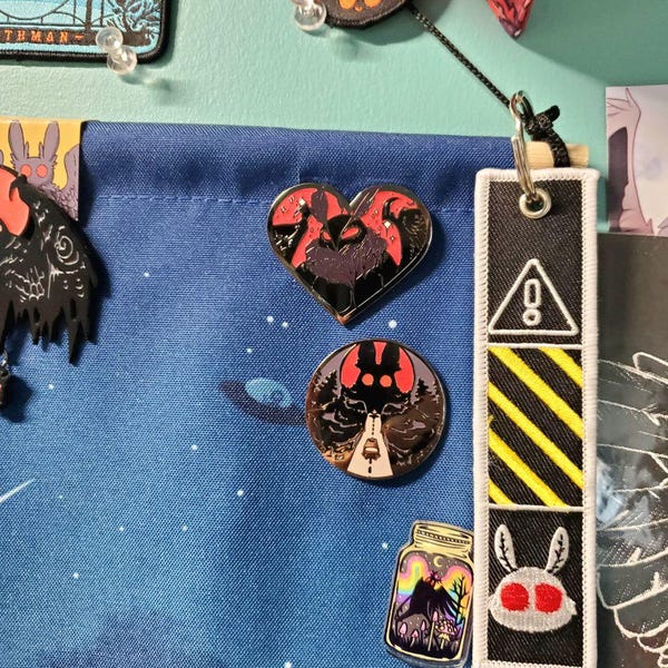 Mothman GLOW Hard Enamel Pin Cute Kawaii Cryptid Pin - Etsy