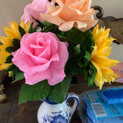 Handmade Crepe Paper Daffodil Bouquet Set of 3 Wedding - Etsy