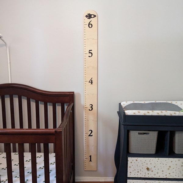 Arched Growth Chart Ruler 3D | Playroom Decor | Wood Growth Chart | 1st ...