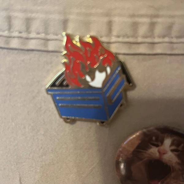 Blue Dumpster Fire Hard Enamel Lapel Pin - Etsy
