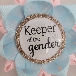 Gender Keeper Pin, Keeper of the Gender Pin, Pink and Blue Gender ...