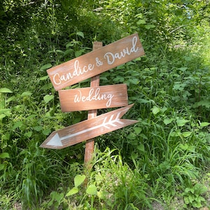 Large Rustic Wedding Directional Sign, Wedding Arrow Sign, Personalised ...