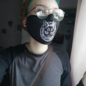 CAT GANG Embroidered Face Mask discounted // Double Layered - Etsy UK
