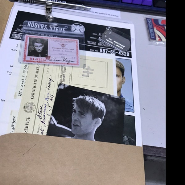 Captain America file Steven Rogers S.H.I.E.L.D. Secret File Paper Props ...