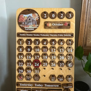 Wooden Perpetual Calendar for Kids,montessori Classroom, Homeschool ...