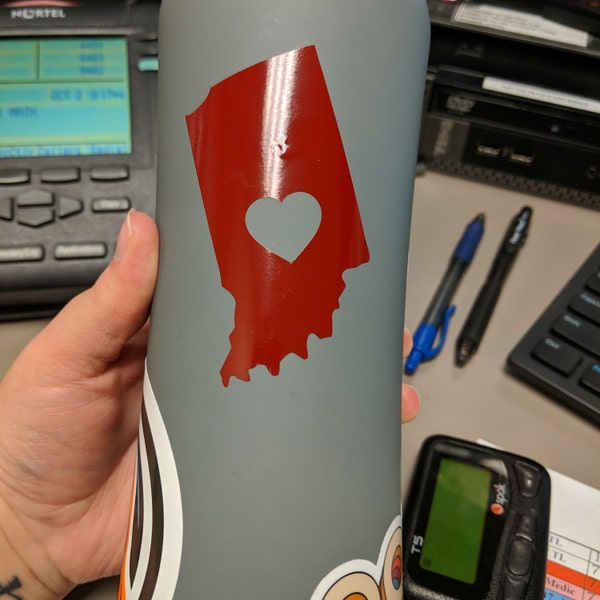 I Love Indiana Custom Vinyl Decal Sticker - Choose Your Color and Size ...