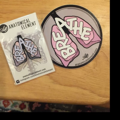 BREATHE Anatomical Lungs Enamel Lapel Pin - Etsy