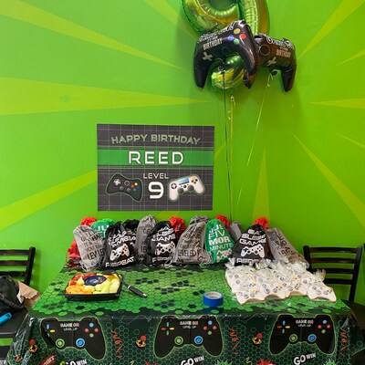 Gamer Party Backdrop Banner, Personalized Video Game on Game Party ...