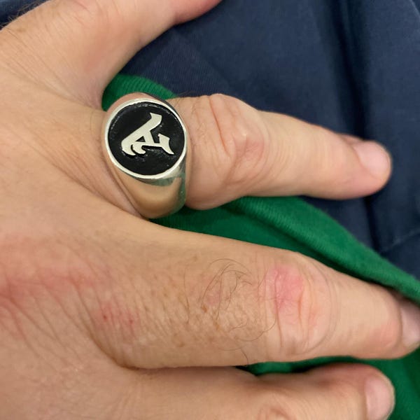 Gold Circle Block Monogram Ring,3 Initials Monogrammed Name Ring,personalized Wedding Monogram ...