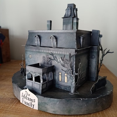 ADDAMS HOUSE Paper Model Papercraft Card Model Kit H0 Scale - Etsy