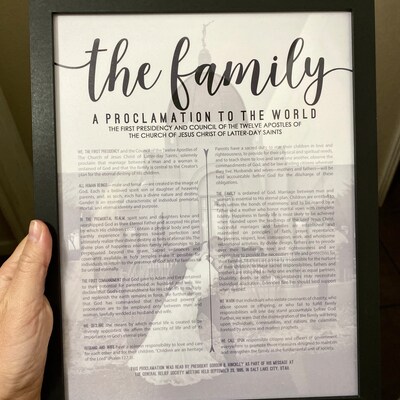 LDS Family Proclamation-printable-multiple Size Included-instant ...