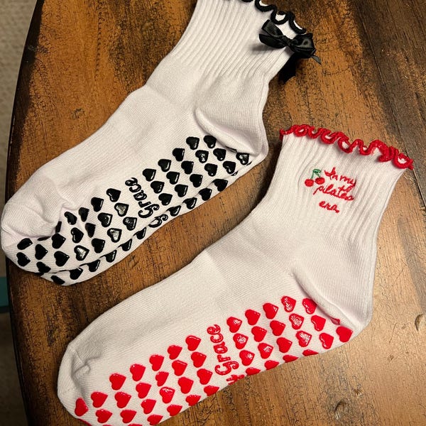 Love Pilates so Matcha! Grip Non Slip Sock With Heart Grips for Pilates ...