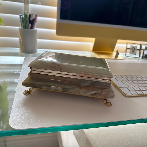 Vintage Perpetual Calendar Triangular Shape Brassy Metal Desk Calendar ...