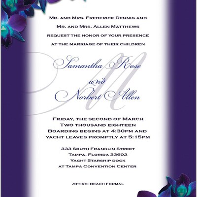 Custom Orchid Wedding Invitation Set Digital, Printable Wedding ...