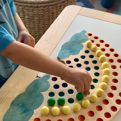 Color Sorting Toy Rainbow Color Matching Game Rainbow Counting Board ...