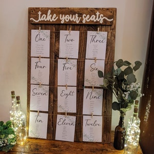 PERSONALISED Wedding Table Plan Rustic Wooden Table Plan - Etsy UK