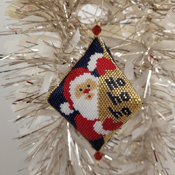 SANTA GREETINGS / Ho, Ho, Ho / 3D Peyote Pod Pattern / Pdf English ...