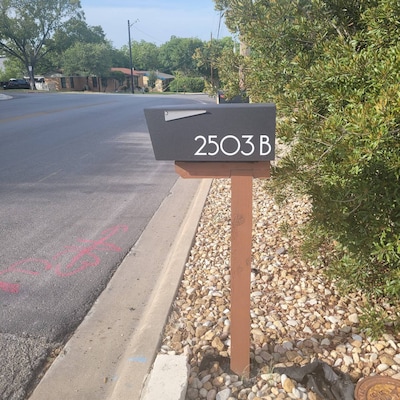 ANTHONY B the Black Minimalist Modern Post Mounted Mailbox Contemporary ...