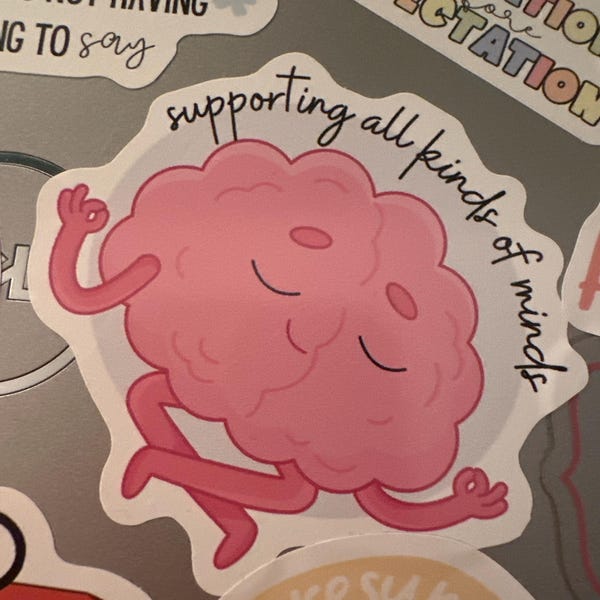 Supporting All Minds Sticker, Teacher Sticker, Teacher Gift, Clear ...