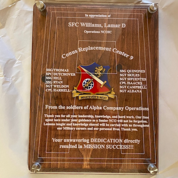 Handmade Military Plaque – Personalized Emblem, Badge & Photo Display ...