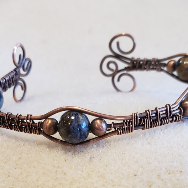 Copper Wire Wrapped Bracelet Cuff Tutorial PDF, Wire Wrapped Bracelet ...