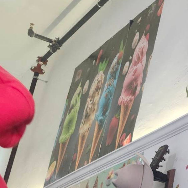 Ice Cream Wall Mural/ 3D Ice Cream Wallpaper/ Ice Cream Wall Art/ Café ...