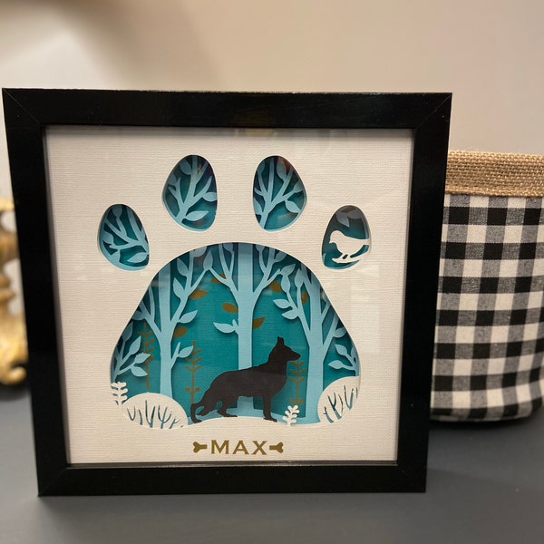 German Shepherd Dog Breed Shadow Box SVG, 3d Papercut SVG, Layered ...