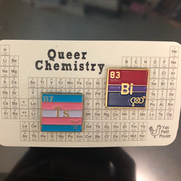 Bisexual Pride Badge - Queer Chemistry - Lgbtqi - Lgbt Pride - Bisexual ...