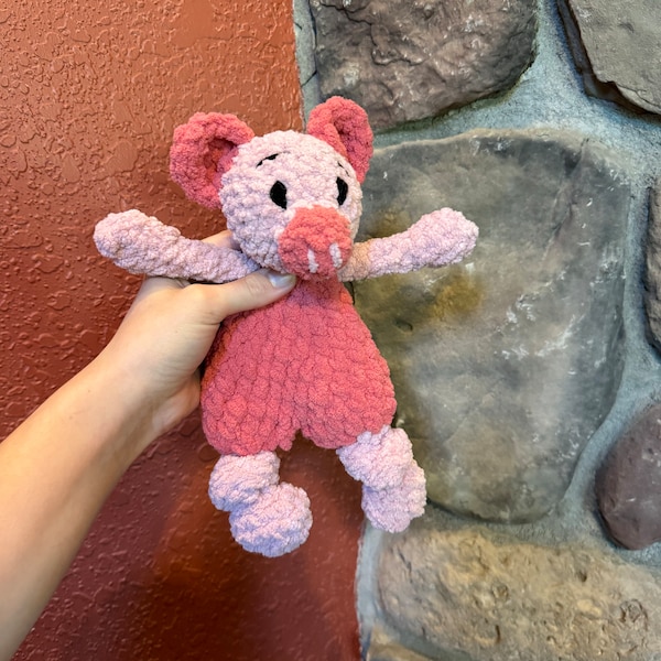 MINI Pia Pig Knotted Lovey — Crochet Pig PATTERN - Etsy