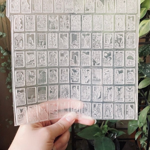 Set of 78 Small Tarot Card Rubber Stamps Complete Deck Unmounted Clear ...