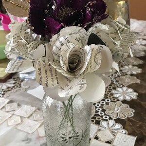 Book Roses, Book Page Flowers, Literary Gift, Bibliophile, Bookworm ...