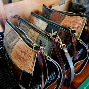 Salvaged Blue Jean Denim Back Leather Tags - Etsy