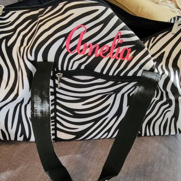 Girls Duffel Bag With Monogram, Personalized Duffel Bag, Monogram ...