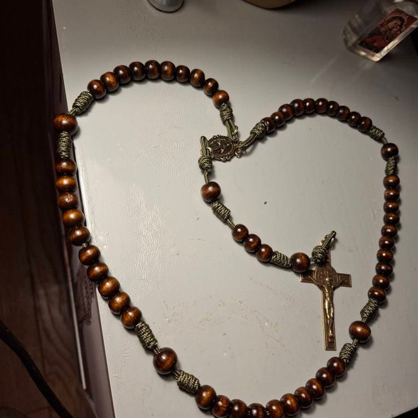 Indestructible Rosary - Heavy-duty Gunmetal Beads and 2.5" Benedict ...