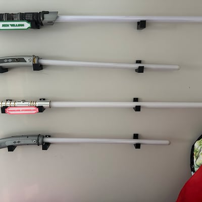 Horizontal Lightsaber Wall Mount Holder Display 3D Printed Galaxy's ...