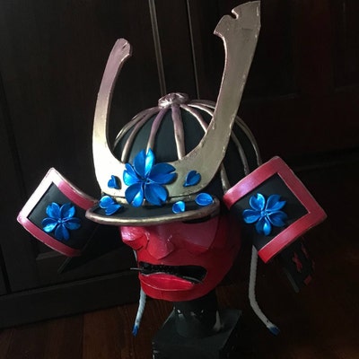 DIY Samurai Eva Foam Helmet Kabuto Template Pattern Blueprint Vector ...