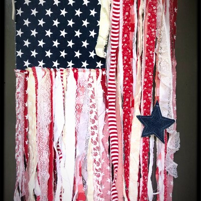 American Rag Flag Americana Wall Hanging Porch Decor USA Labor Day ...